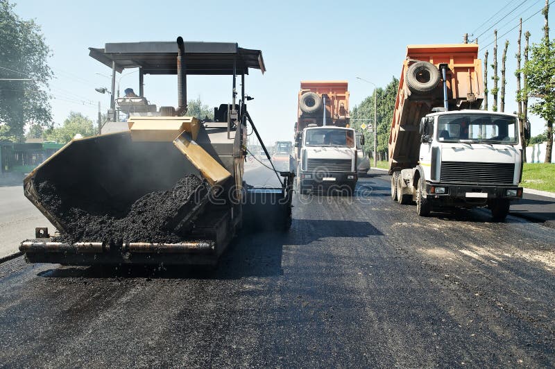 Asphalt pavement works stock image. Image of asphalting - 14728273