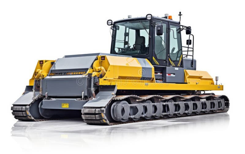 Asphalt Paver in Isolation on White Background Stock Illustration ...