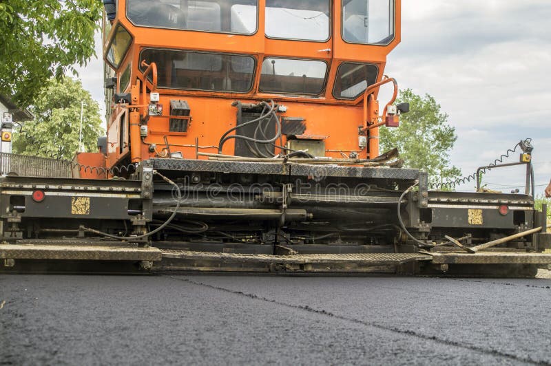 Asphalt paver stock image. Image of pavement, bitumen - 55814633