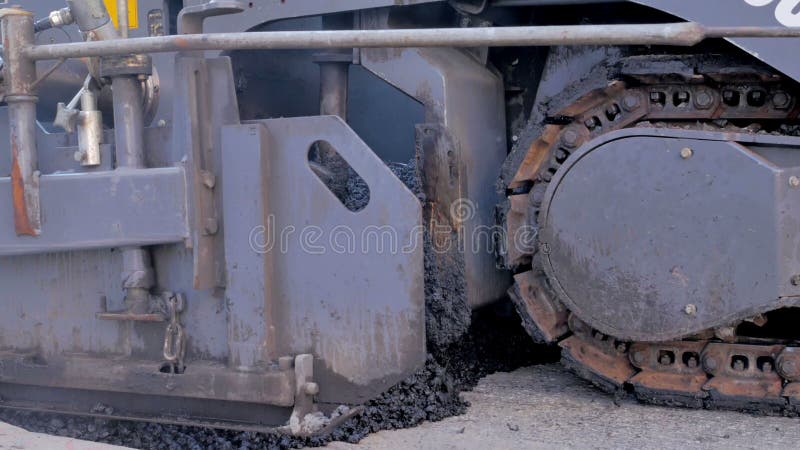 Asphalt Paver Machine during Road Construction, Road Construction Crew ...