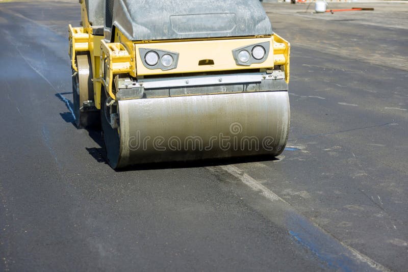 Asphalt Paver Machine on the Road Repair Site Road Renewal Process ...