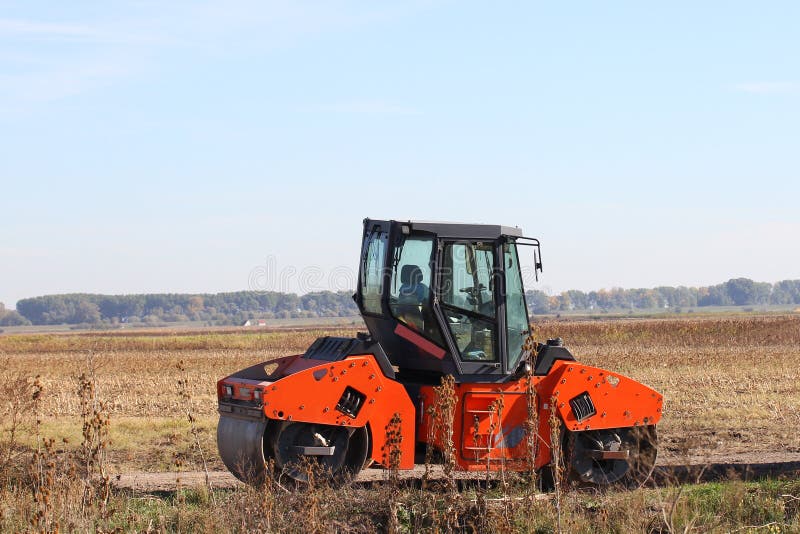 Asphalt paving machine stock image. Image of cover, street - 27430969