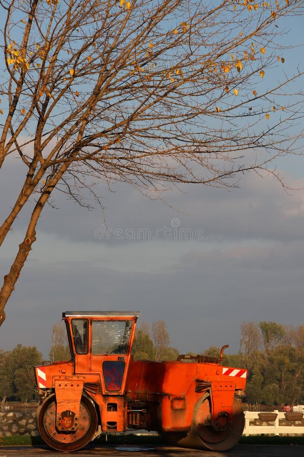 Asphalt paving machine stock photo. Image of trees, bituminous - 27431110