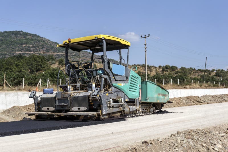 Paving machine stock image. Image of heavy, diesel, pressure - 16368615