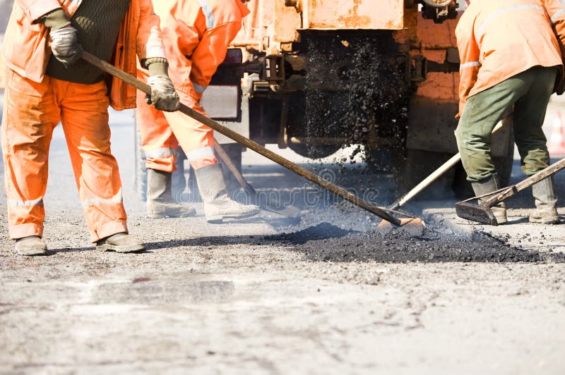 Asphalt paving works stock image. Image of pavement, asphalting - 19062777