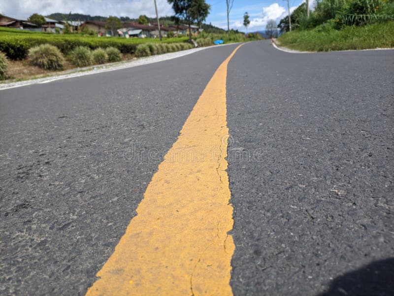 Asphalt Photo, with Yellow Marking Lines Stock Photo - Image of road ...