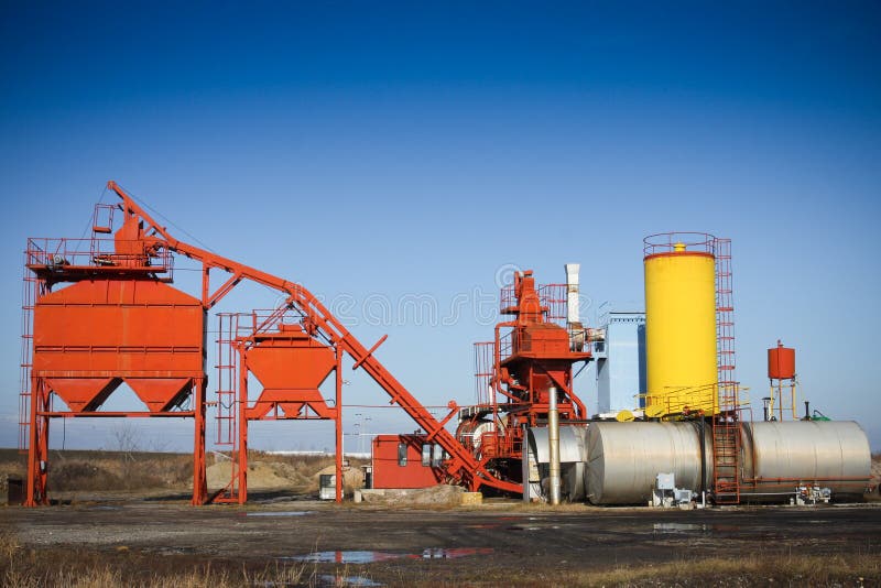 Asphalt plant stock photo. Image of pollution, process - 22835238