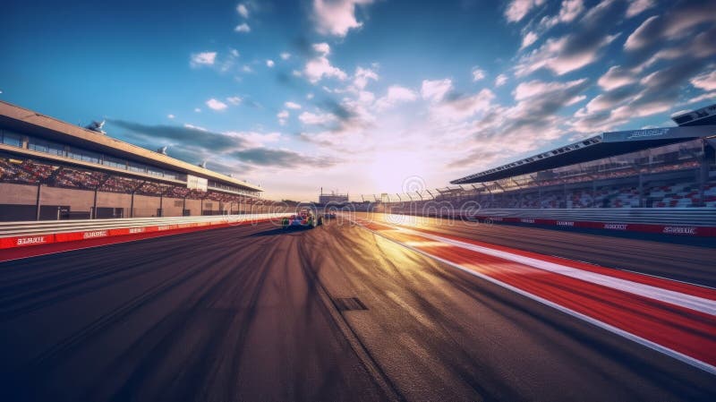 Asphalt of the Race Track with a Race Car at the Start. Generative AI ...