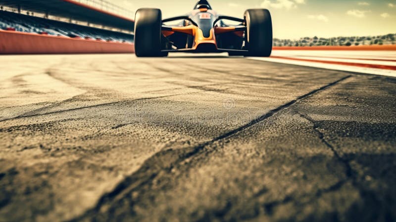 Asphalt of the Race Track with a Race Car at the Start. Generative AI ...