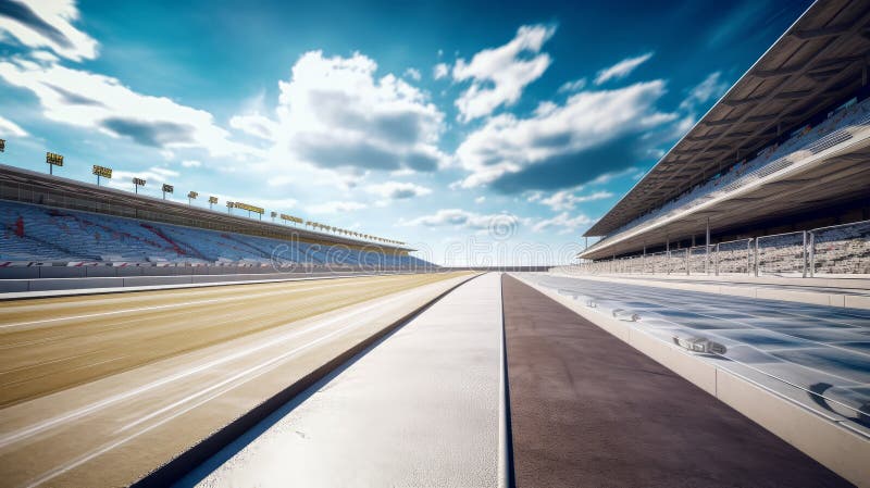 Asphalt of the Race Track with a Race Car at the Start. Generative AI ...