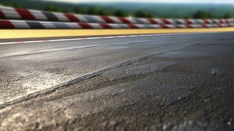 Asphalt of the Race Track with a Race Car at the Start. Generative AI ...