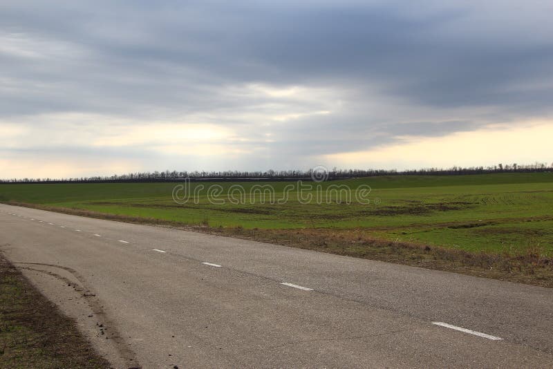 Asphalt Road through Agricultural Fields Stock Photo - Image of ...