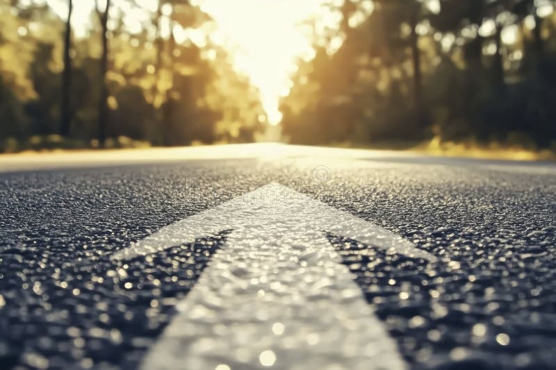 An Asphalt Road with an Arrow Painted on it Symbolizes Growth ...