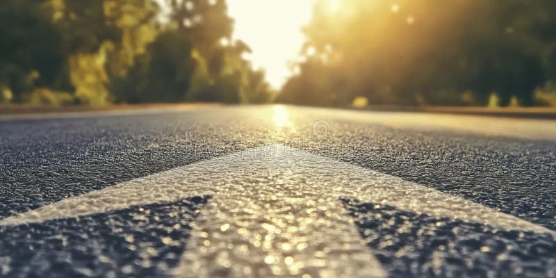 An Asphalt Road with an Arrow Painted on it Symbolizes Growth ...