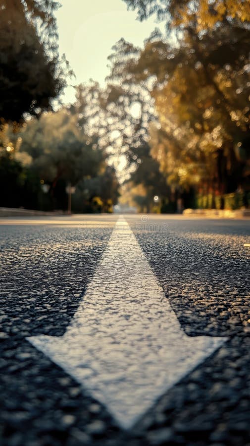 An Asphalt Road with an Arrow Painted on it Symbolizes Growth ...