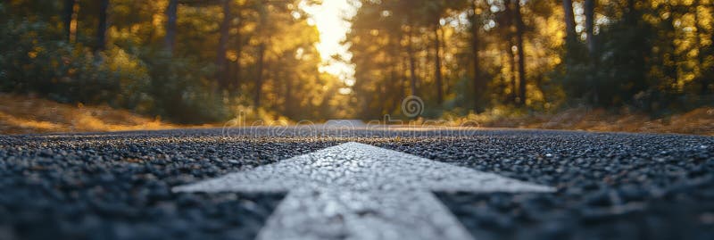 An Asphalt Road with an Arrow Painted on it Symbolizes Growth ...