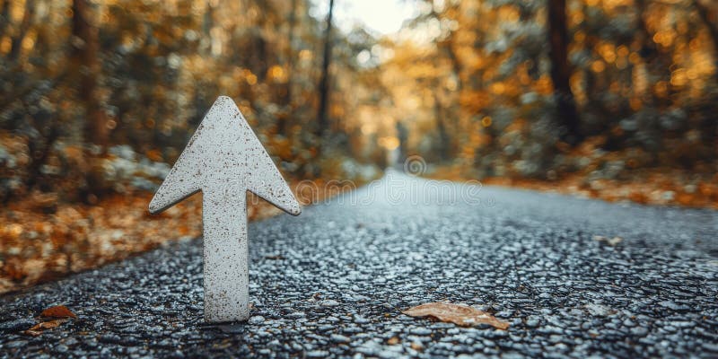 An Asphalt Road with an Arrow Painted on it Symbolizes Growth ...