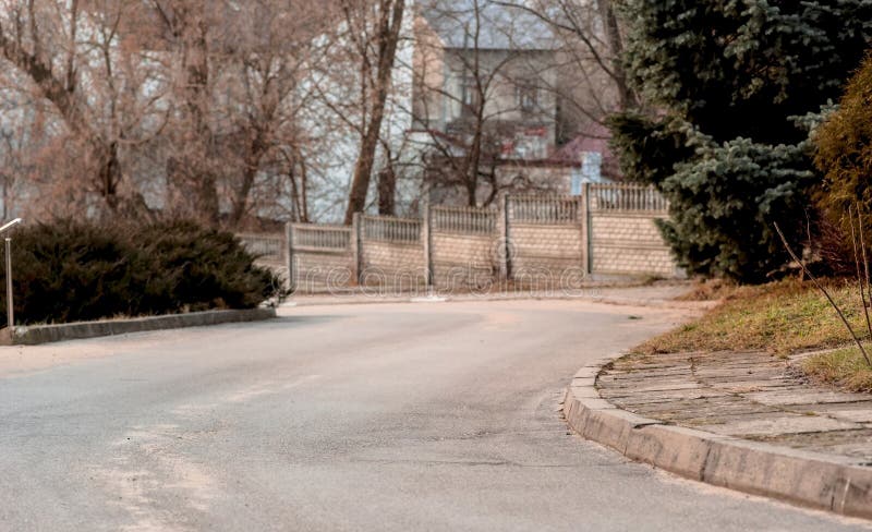 Asphalt Road with Bends Down the Hill. Stock Photo - Image of plant ...