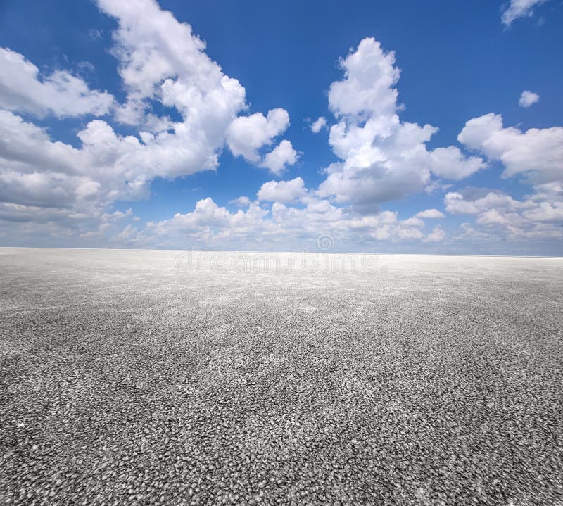 Asphalt Road and Blue Sky with White Clouds. Stock Photo - Image of ...