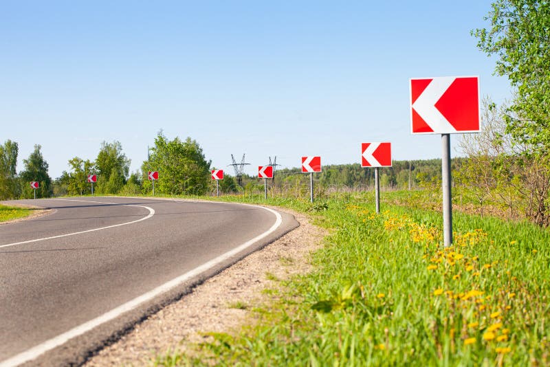 Sharp Left Turn Sign stock photo. Image of curves, metaphors - 507156