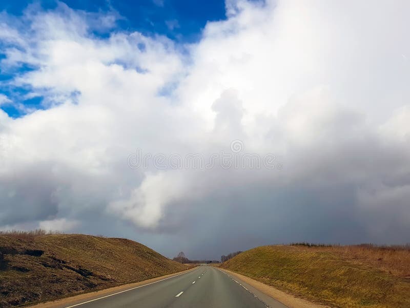 Road and clouds on sky stock image. Image of freedom - 108578227
