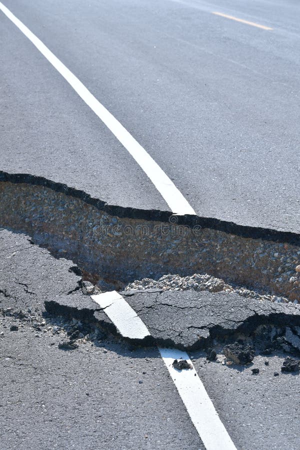 Road Collapses with Huge Cracks. International Road Collapsed Down ...