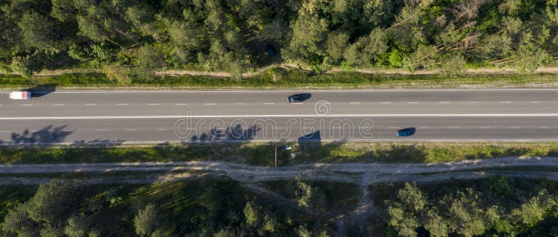 Asphalt Road, View from Above Stock Image - Image of drone, highway ...