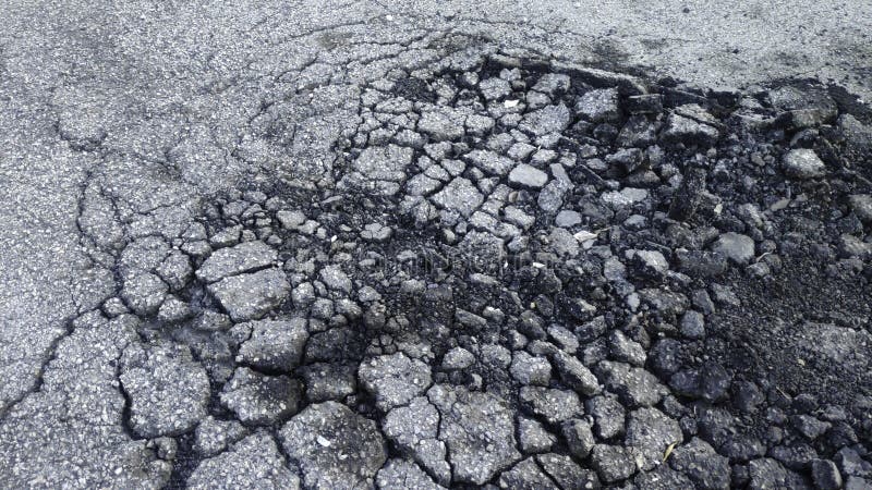 Asphalt Road with Crack. Damage and Broken Stock Photo - Image of ...