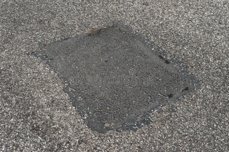 Asphalt Road Crack Patch Damage Stock Photo - Image of repair, danger ...