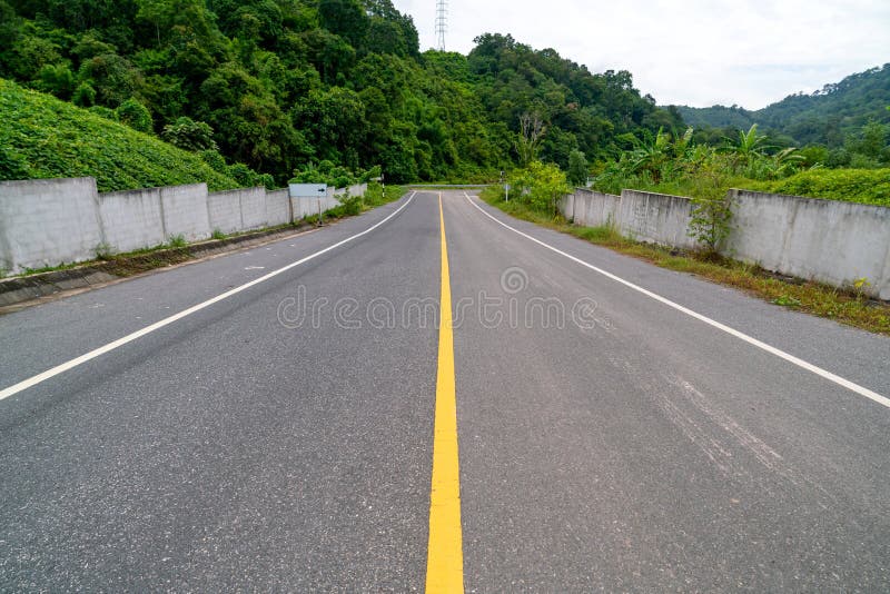 Asphalt Road Empty Road with Mountains on Background Stock Image ...