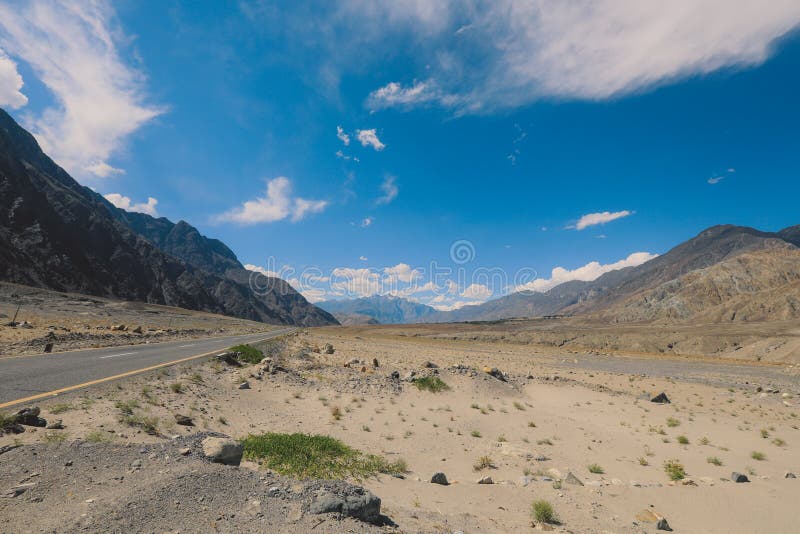Asphalt Road in the High Gilgit Baltistan Mountains Stock Image - Image ...