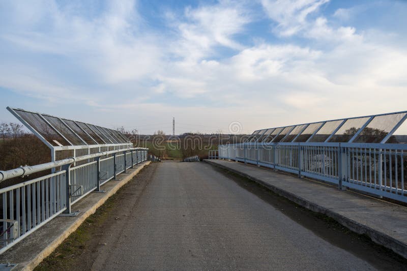 Asphalt Road with High Railing Stock Image - Image of railing, rural ...