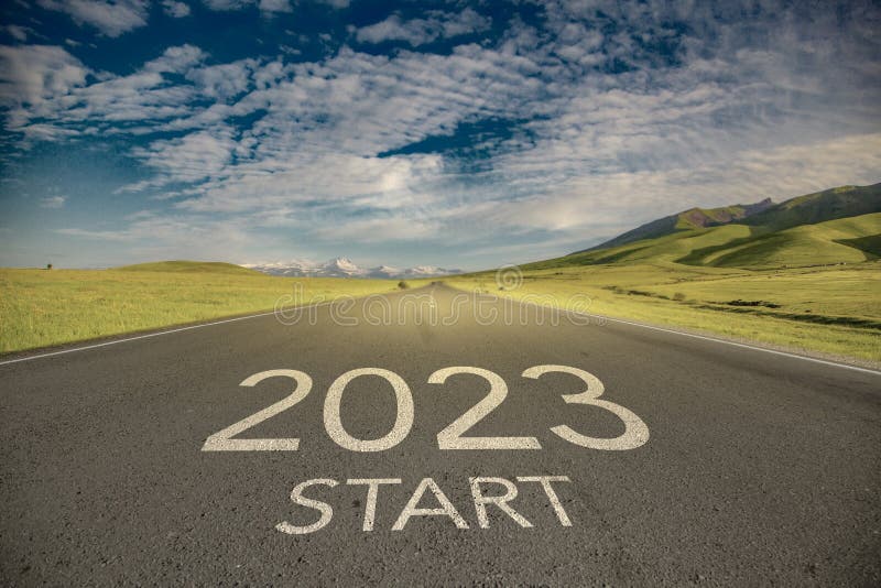Asphalt Road and Inscription Start 2023 Stock Photo - Image of asphalt ...