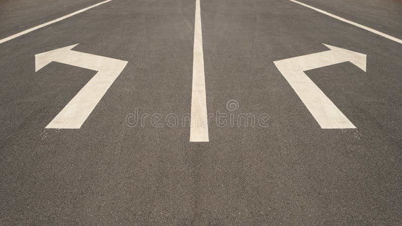 Asphalt Road with Left and Right Turn Signs Stock Photo - Image of ... Asphalt Road with Left and Right Turn Signs Stock Photo - Image of ...