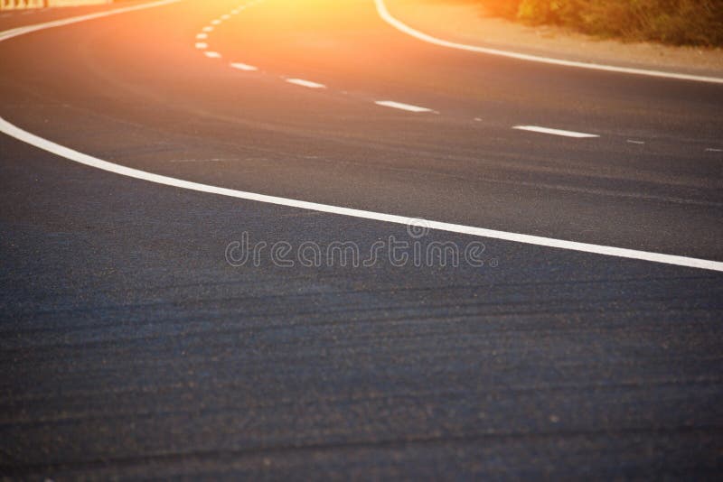 Asphalt Road with Marking Lines White Stripes Stock Image - Image of ...