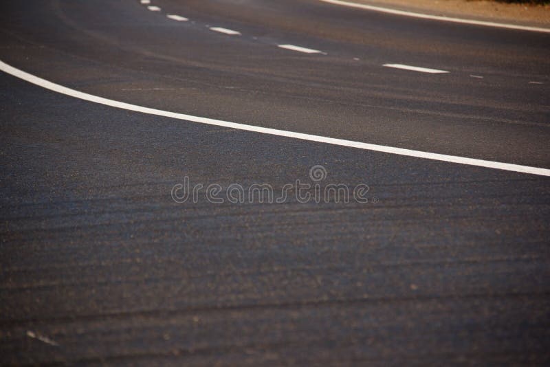Asphalt Road with Marking Lines White Stripes Stock Image - Image of ...