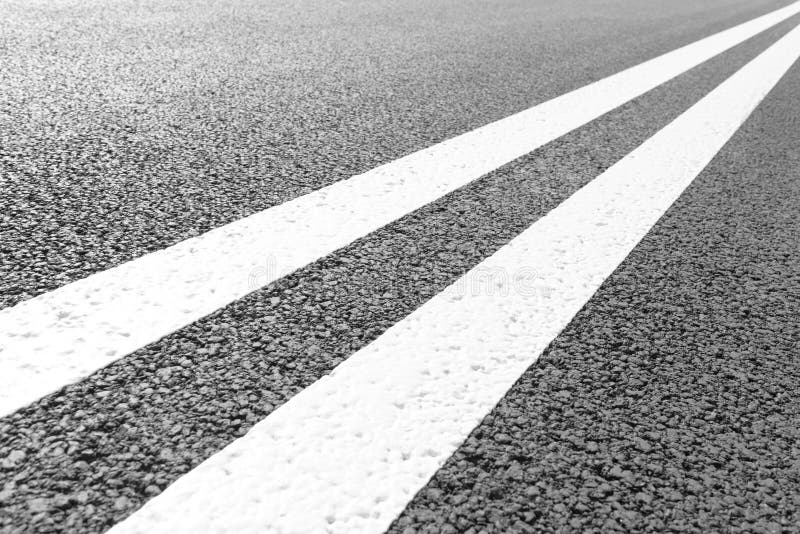 Asphalt Road with Marking Lines White Stripes Stock Image - Image of ...