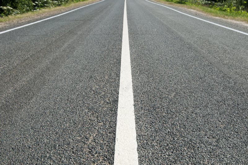 Asphalt road with marking stock image. Image of flagging - 32026281