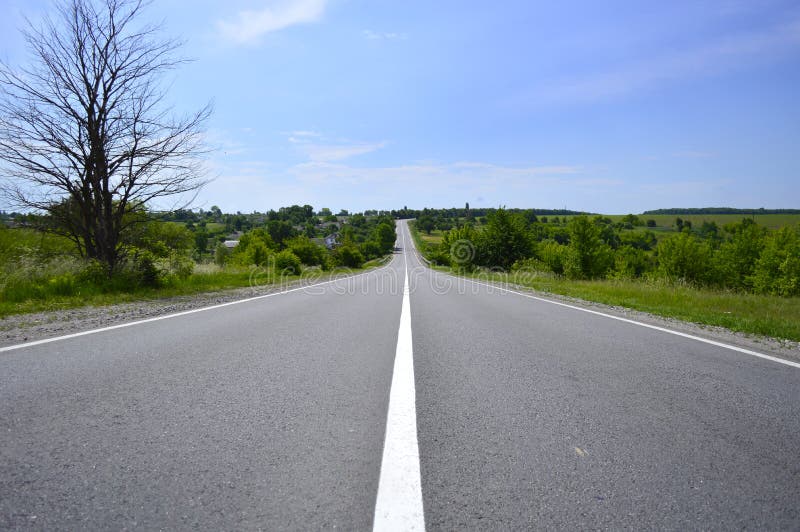 Asphalt Road with Markings Goes into the Distance Stock Photo - Image ...