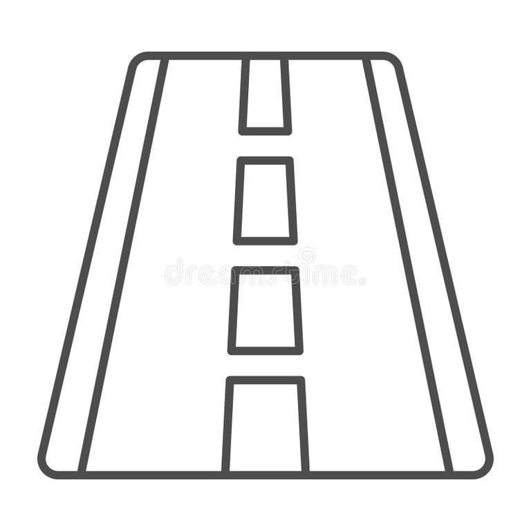 Asphalt Road with Markings Thin Line Icon, Learner Permit Concept ...