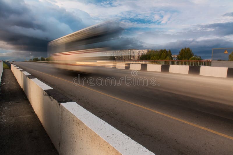 Asphalt Road in Motion Blur. Stock Image - Image of horizon, empty ...