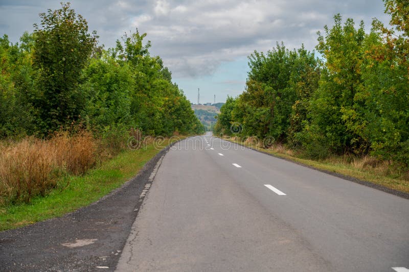 Asphalt Road in Nice Forest Stock Image - Image of transport, adventure ...
