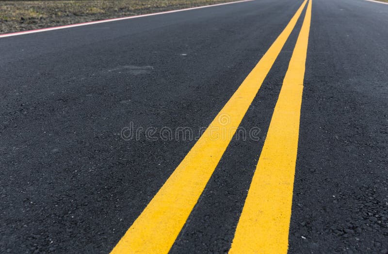 Asphalt Road with Pair of Yellow Line Stock Photo - Image of speedway ...