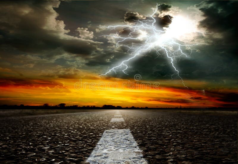 Lightning storm stock photo. Image of contrast, asphalt - 19589610