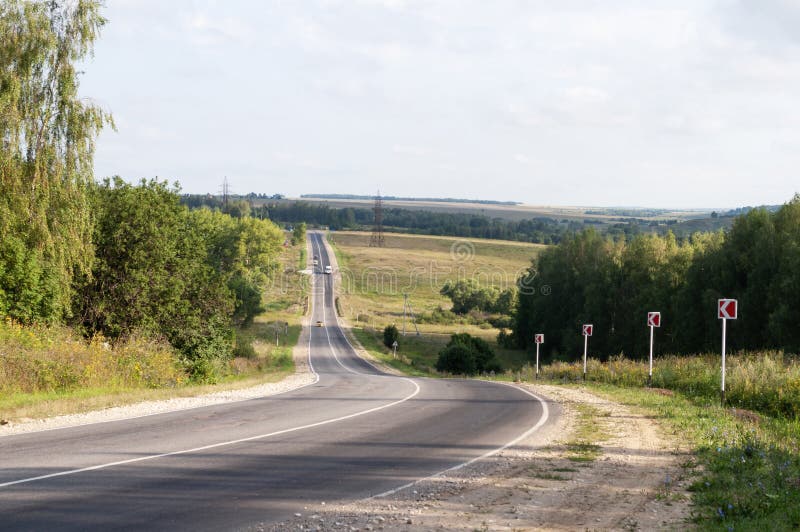 Asphalt Road in Summer Countryside Stock Photo - Image of turn, steep ...