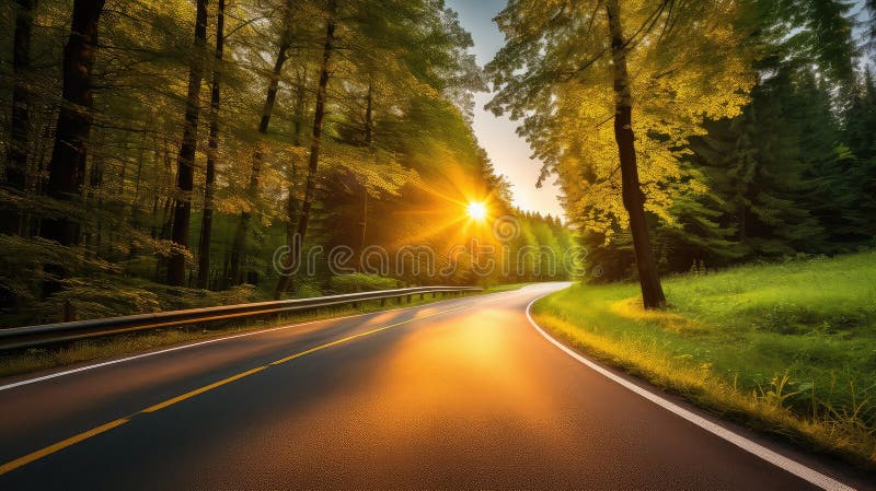 Asphalt road sun stock image. Image of warm, winding - 317260101