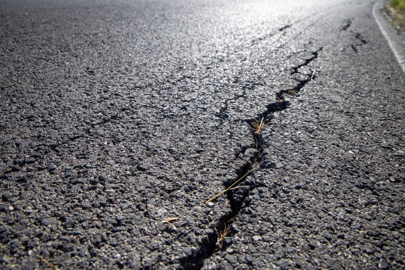 Asphalt Road Surface Crack. Save the Planet Stock Image - Image of ...