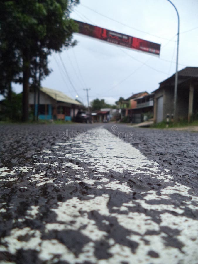 Asphalt Road Texture in the Village Stock Image - Image of track ...
