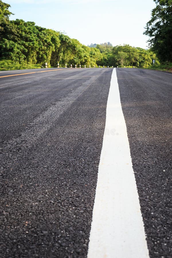 Asphalt Road Texture with White Stripe Stock Image - Image of safety ...