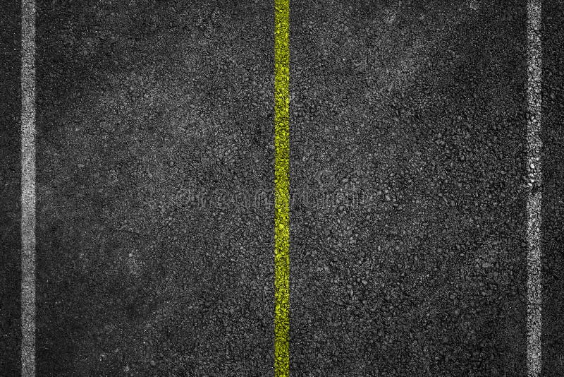 Road Texture with Two Yellow Stripes and Dashed White Stripe Stock ...